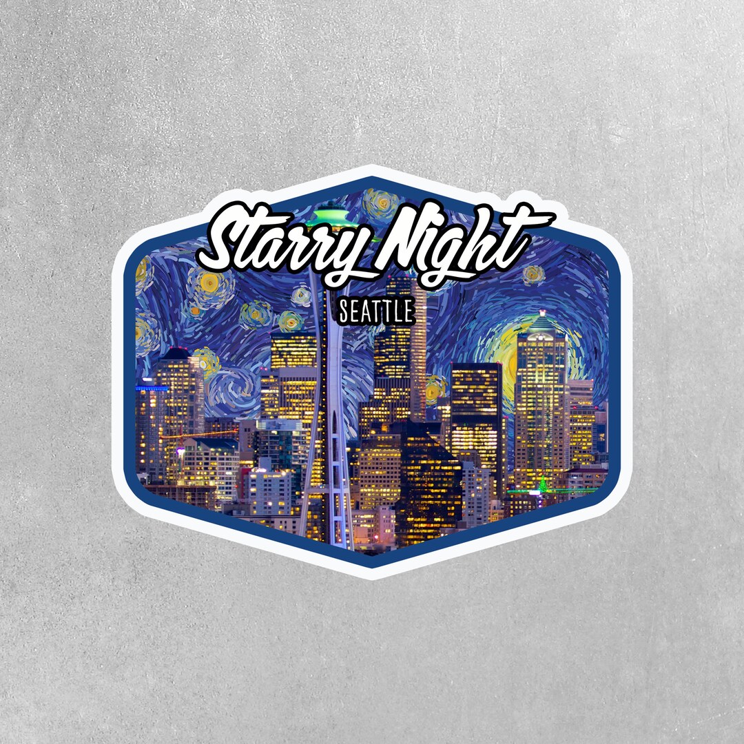 Starry Night Sticker | Seattle Sticker | Seattle Sticker - Etsy