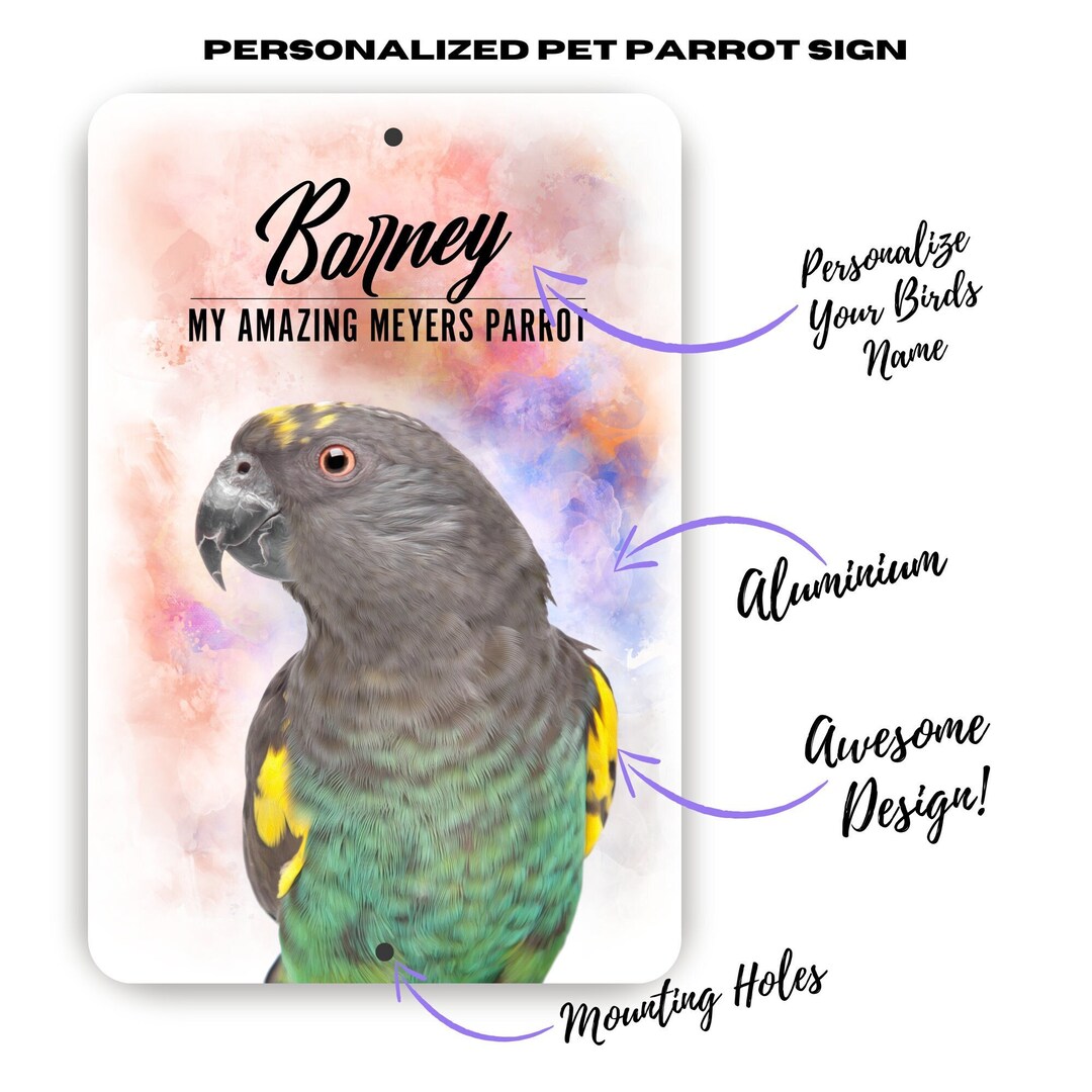 Personalized Meyers Parrot Sign | Personalized Name Meyers Parrot Sign ...