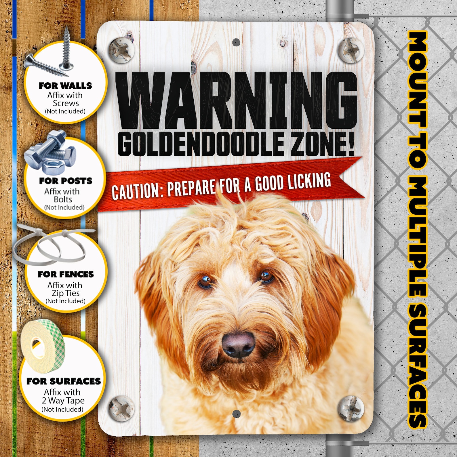 Warning Goldendoodle Zone Sign Goldendoodle Sign - Etsy