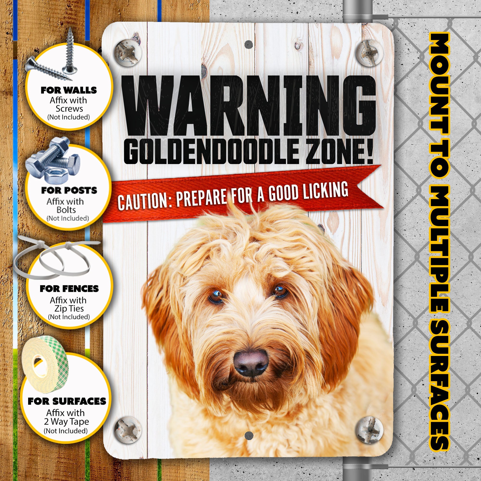 Warning Goldendoodle Zone Sign Goldendoodle Sign - Etsy