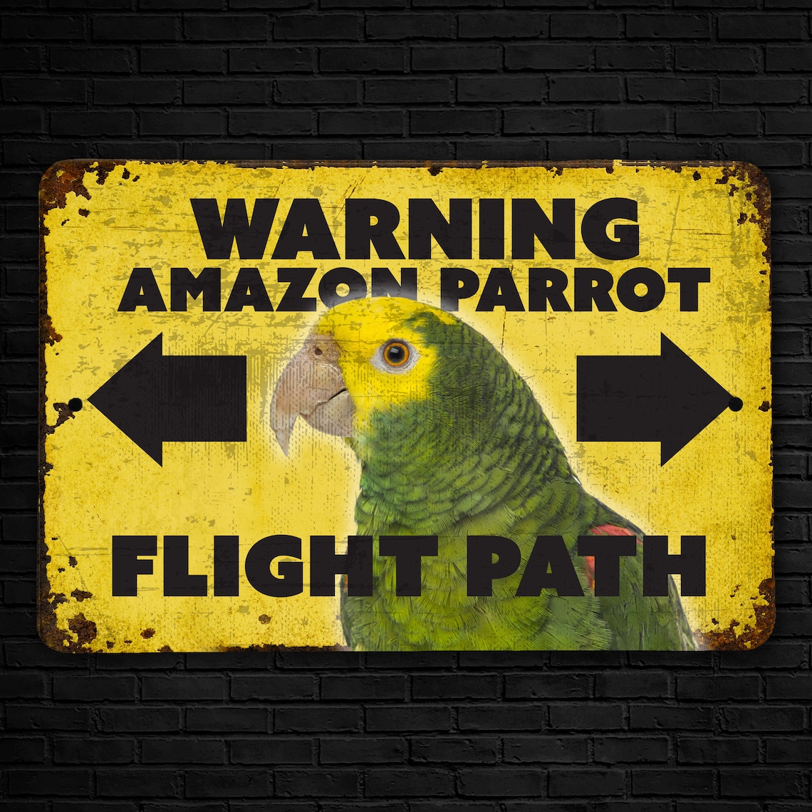 Warning Amazon Parrot Flight Path Sign Amazon Parrot Warning | Etsy
