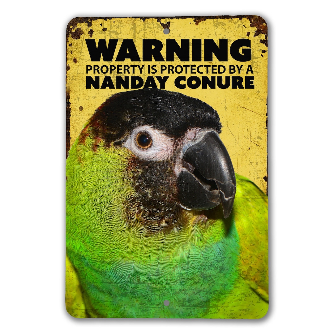 Warning Nanday Conure Sign | Parrot Warning Sign | Nanday Conure Parrot ...