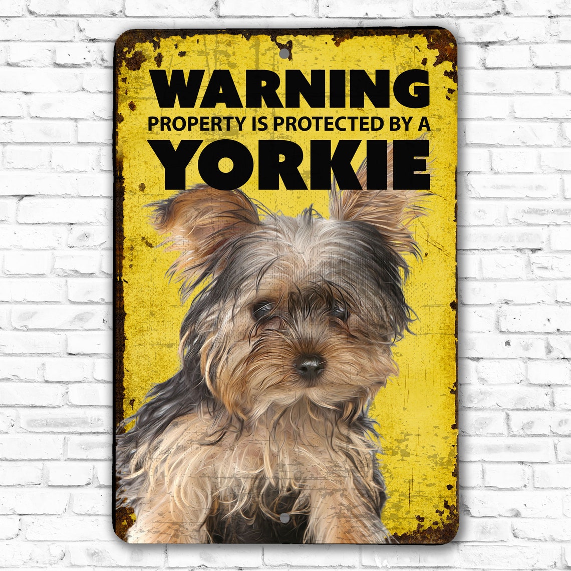 Warning Yorkie Sign Dog Warning Sign Yorkshire Terrier | Etsy