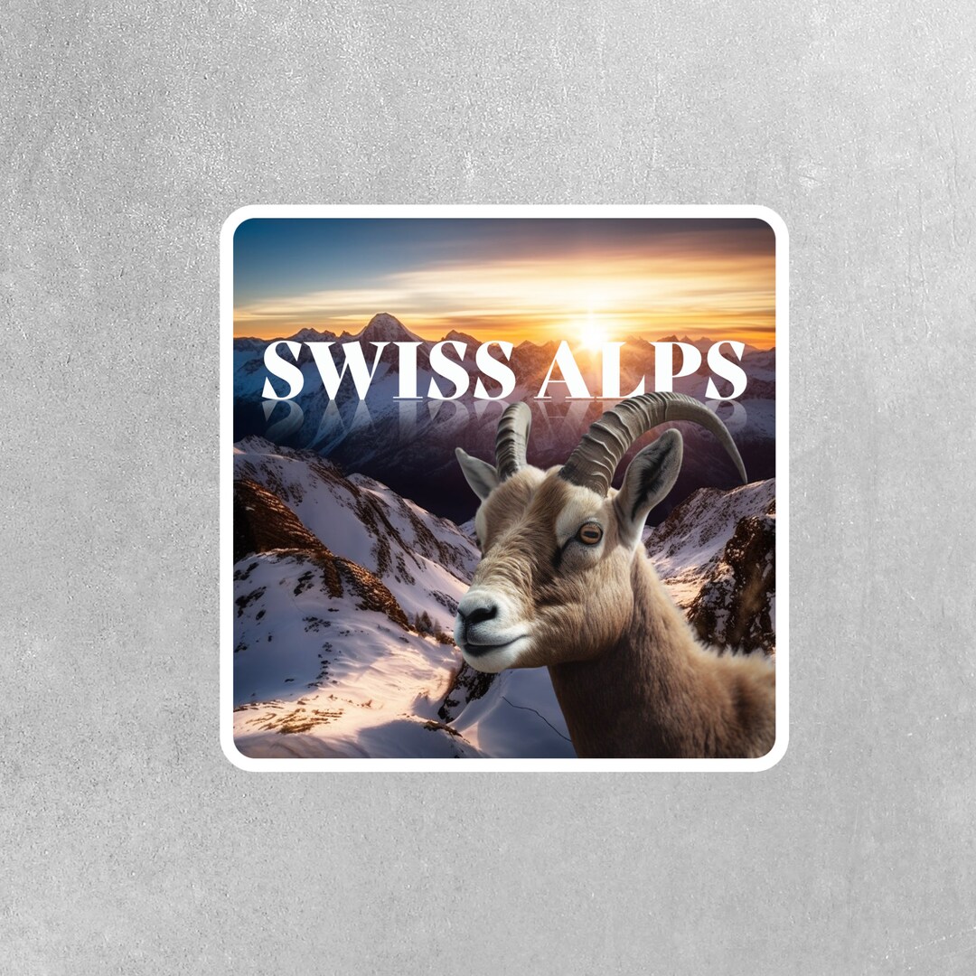 Swiss Alps Sticker | Swiss Alps Water Bottle Sticker | Swiss Alps Decal ...