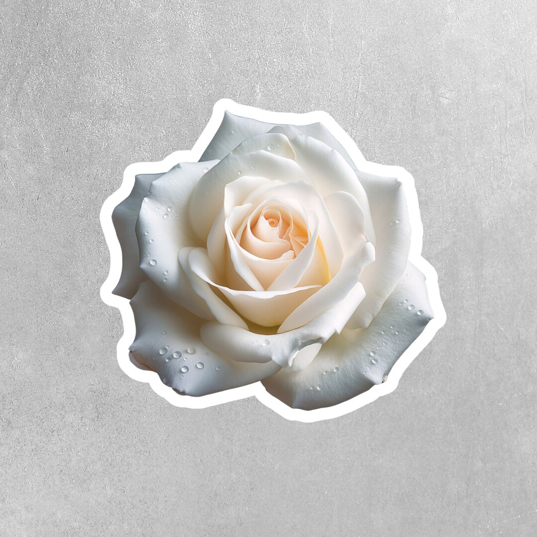 White Rose Sticker | One Rose Sticker | Flower Stickers - Etsy