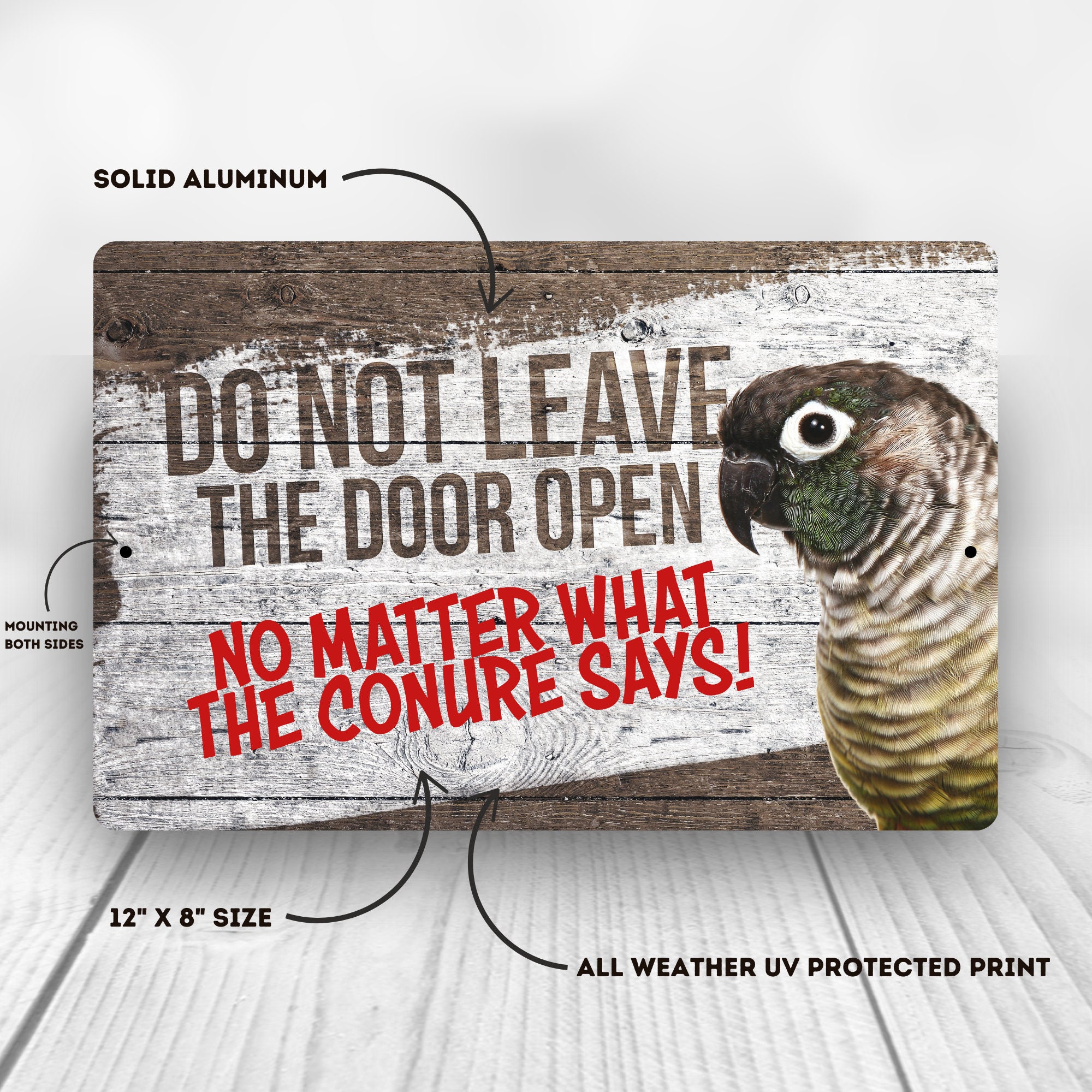 Green Cheek Conure Sign | Funny Parrot Decor | Green Cheek Conure Metal ...