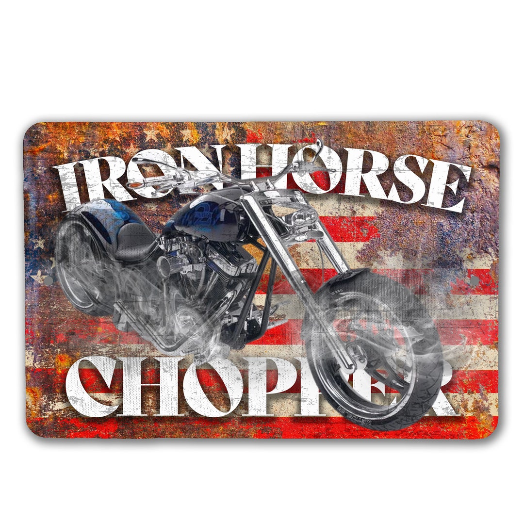 Chopper Sign | Iron Horse Chopper Sign | Man Cave Signs | Motorcycle ...