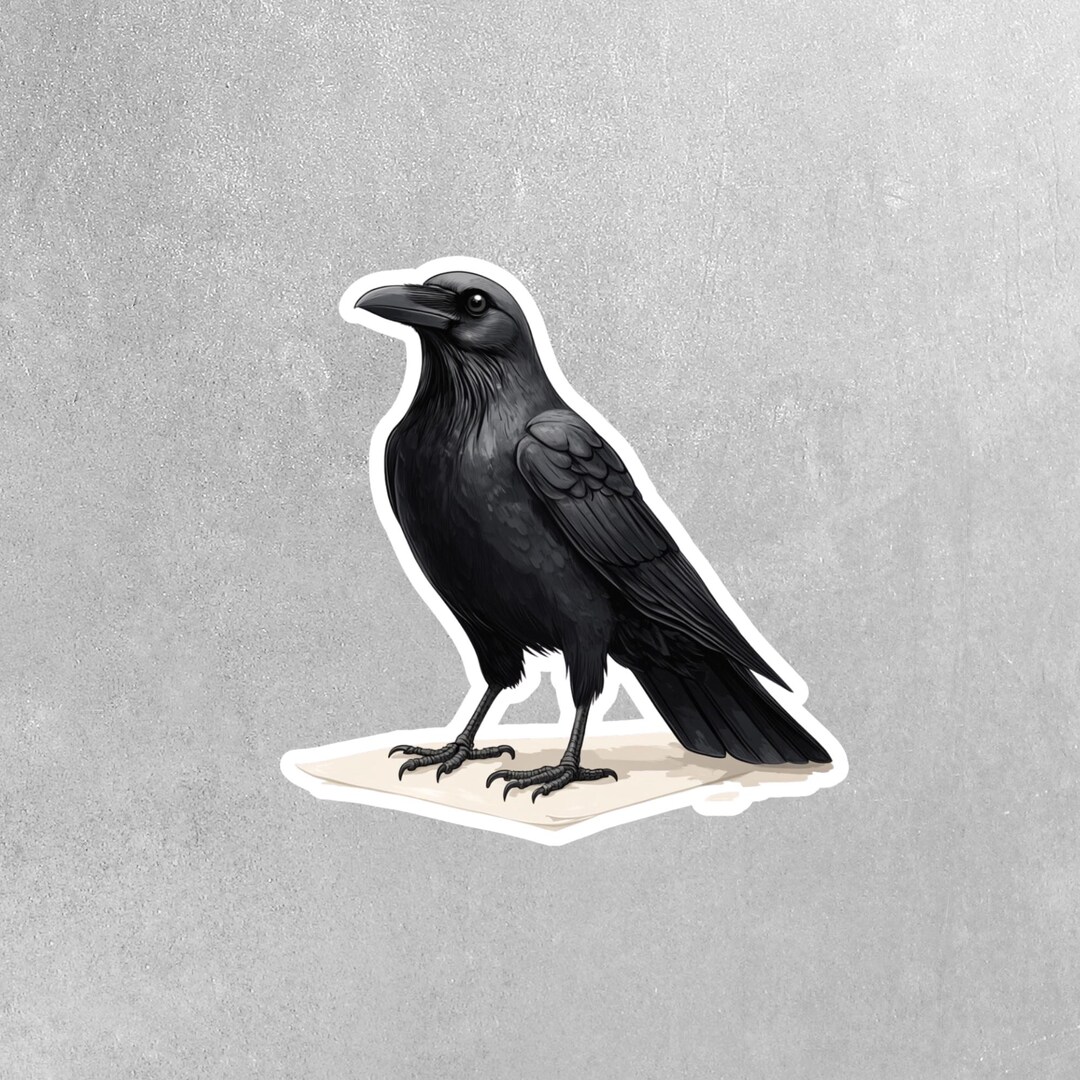 Crow Sticker | Unique Black Bird Vinyl Decal, Nature Lover Gift, Car ...