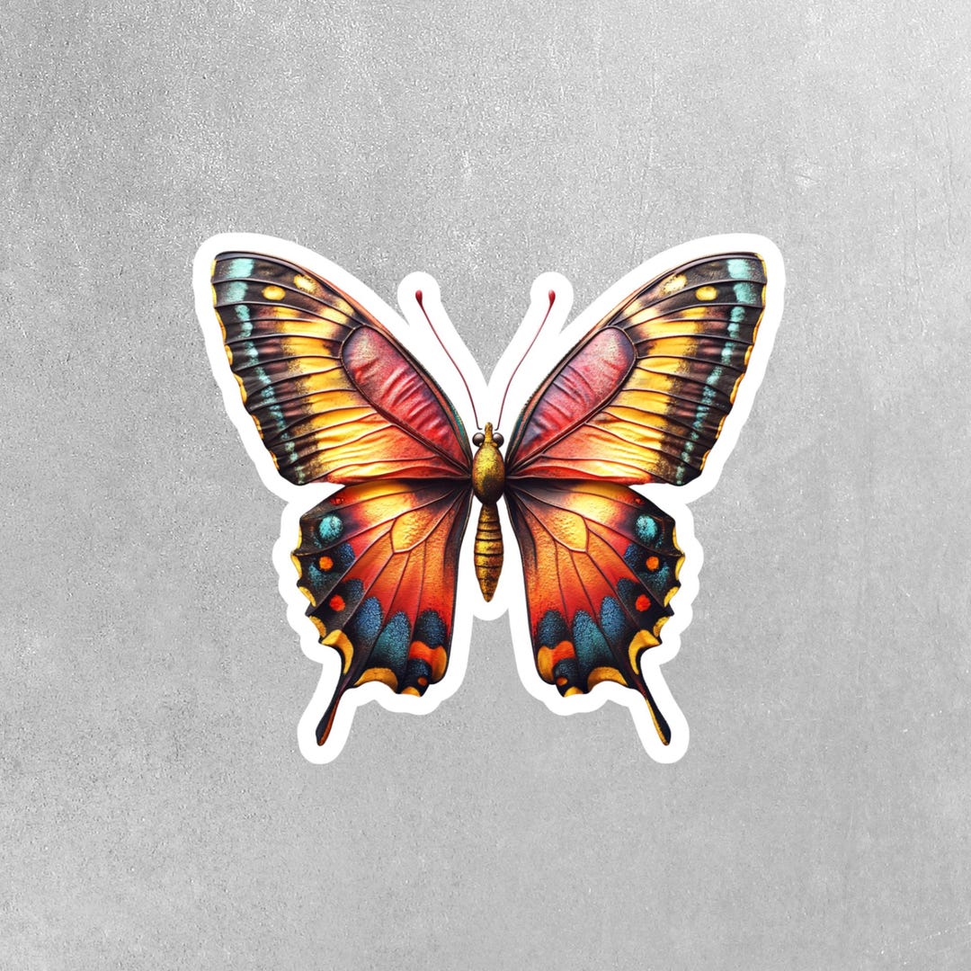 Butterfly Sticker Decal | Colorful Butterfly Sticker - Etsy