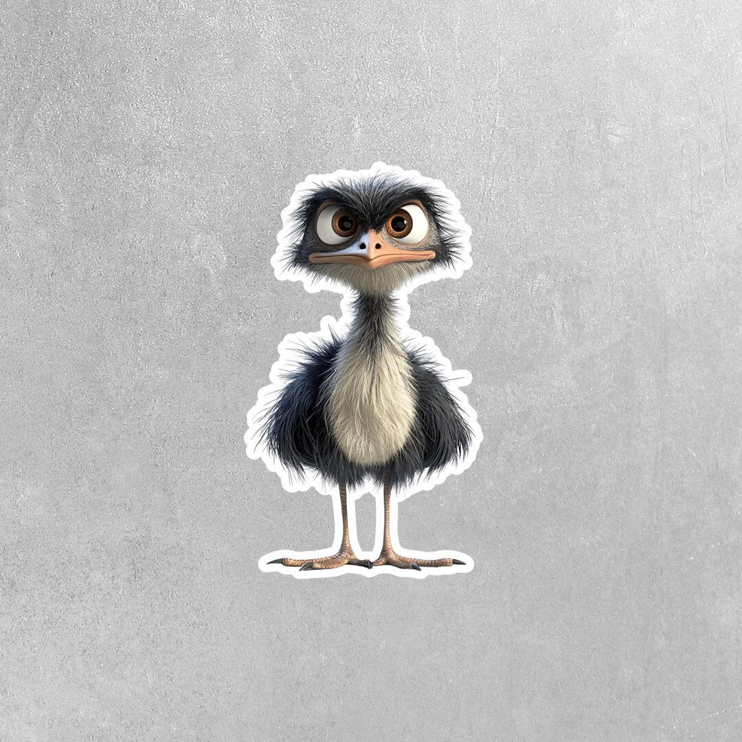 Emu Sticker: Cute Emu Vinyl Decal for Laptops, Water Bottles ...