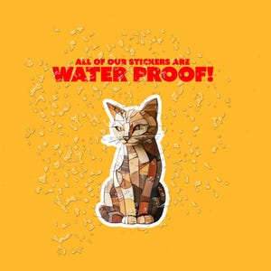 Cat Stickers - Wooden Cat Sticker - Rustic Cat Sticker - Etsy