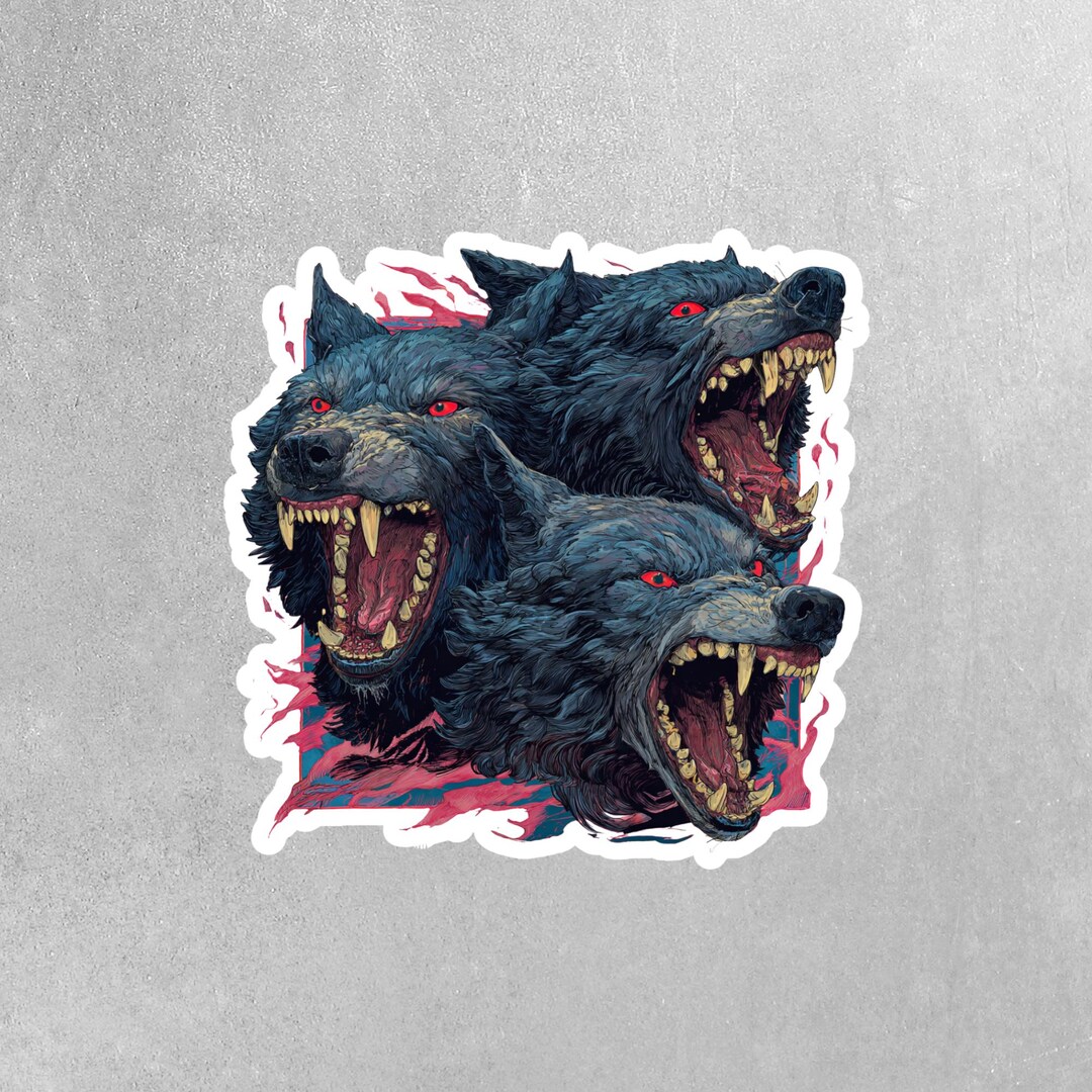Gothic Wolf Head Sticker: Waterproof Vinyl Decal - Etsy