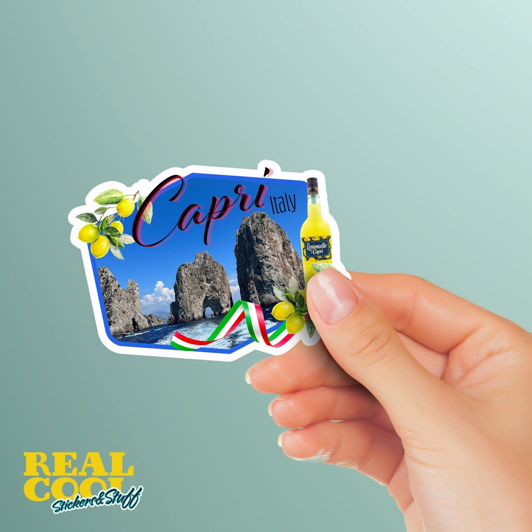 Capri Italy Sticker Isle of Capri Sticker Limoncello Sticker - Etsy
