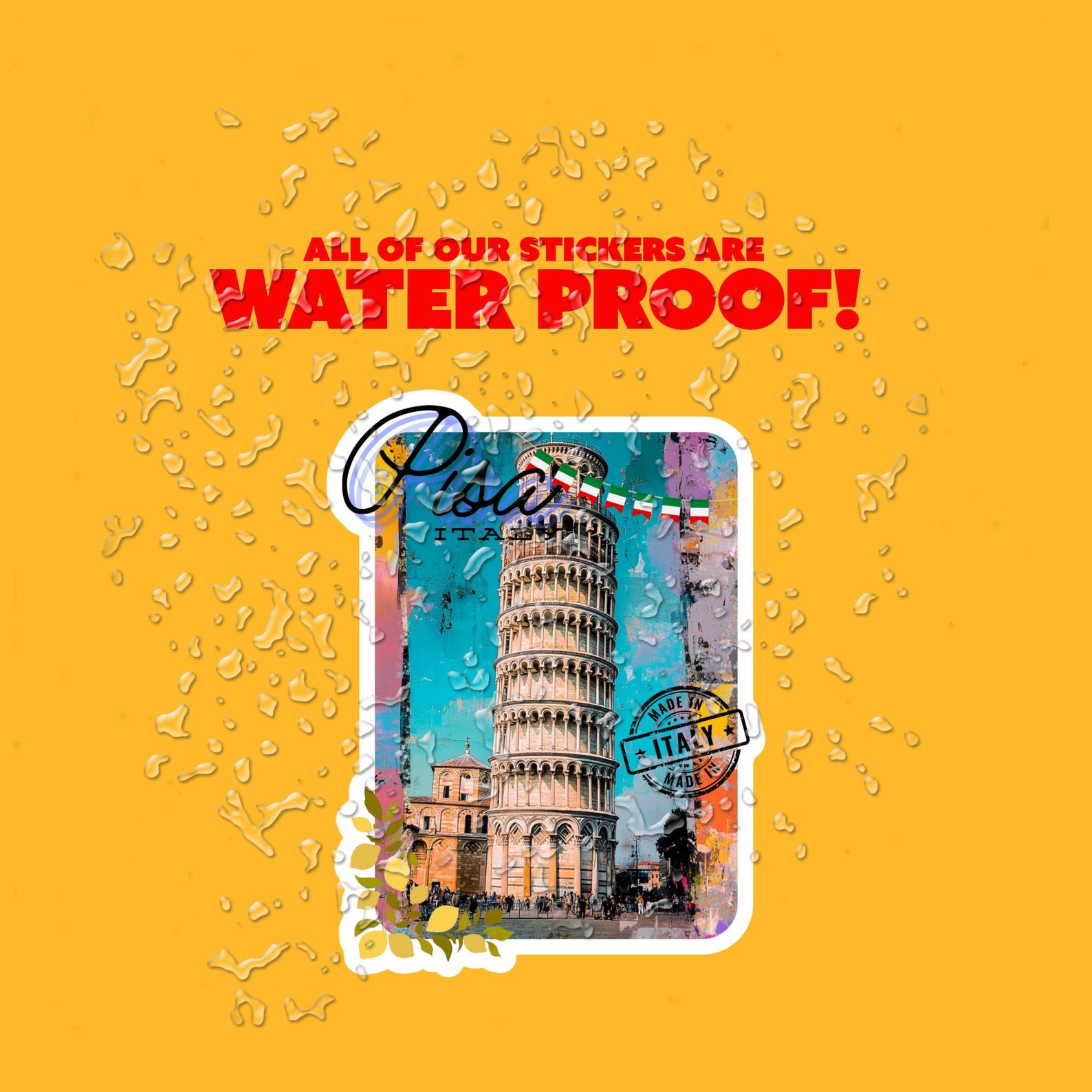 Pisa Italy Sticker | Leaning Tower of Pisa Decal | Travel Souvenir for ...