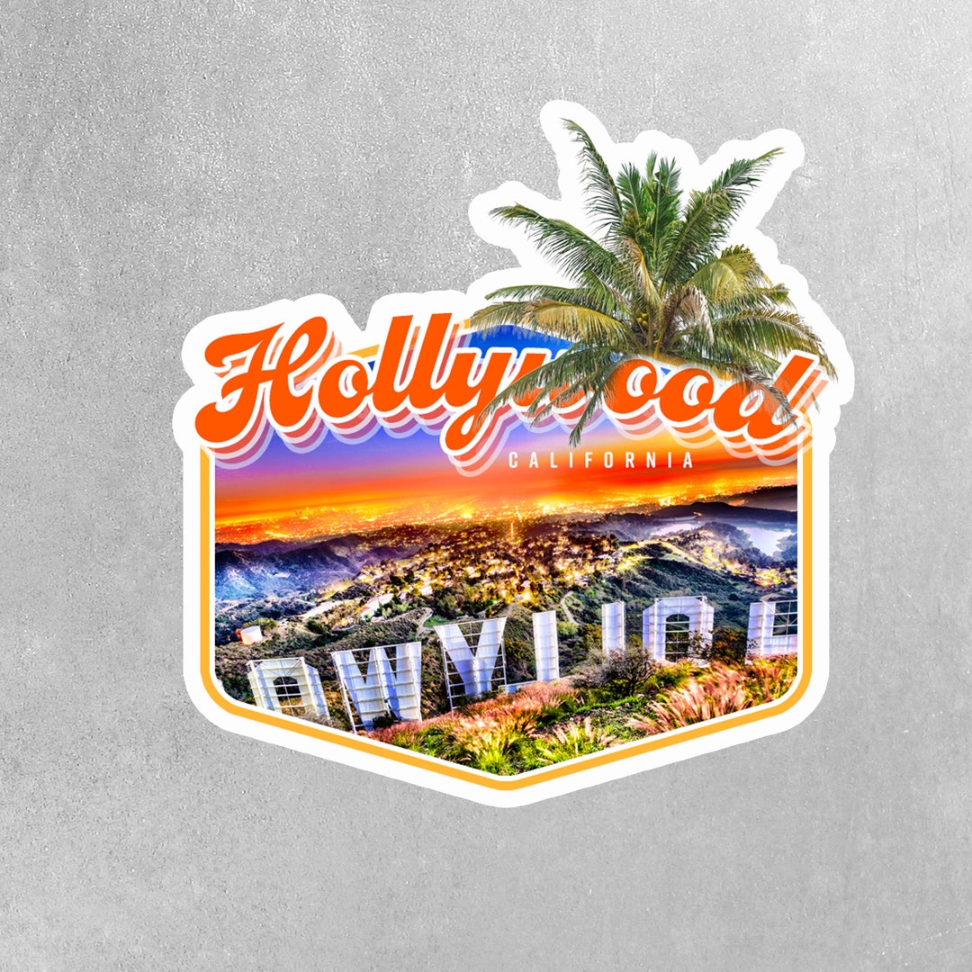 Hollywood California Sticker | Hollywood Stickers - Etsy