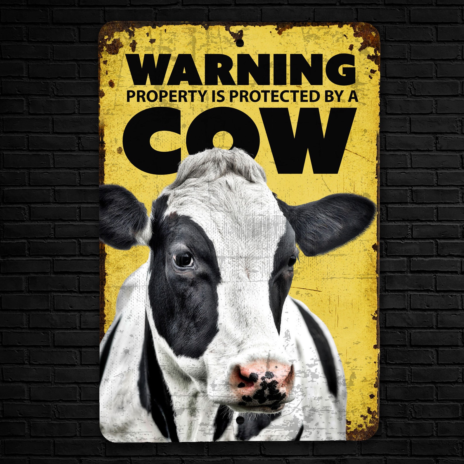 Warning Cow Sign Cow Sign Funny Cow Sign - Etsy