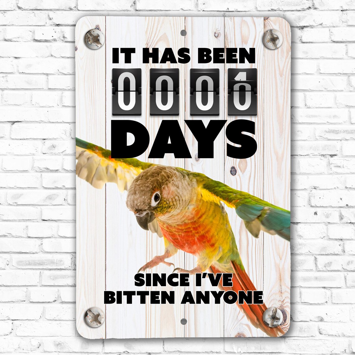 Flying Green Cheek Conure Bite Sign | Green Cheek Conure Parrot Sign - Etsy