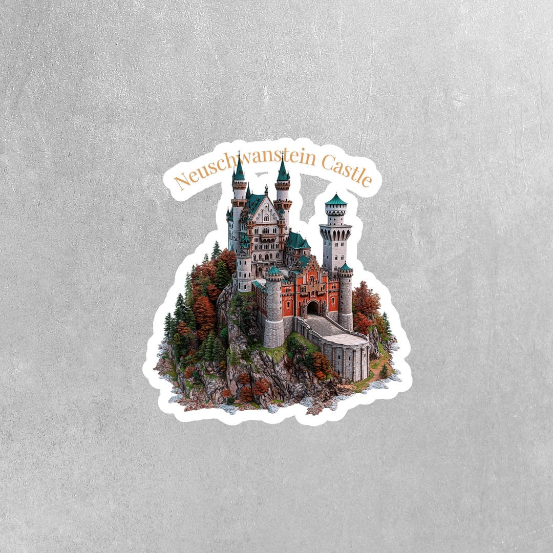 Neuschwanstein Castle Sticker | Germany Decal Art for Travelers ...