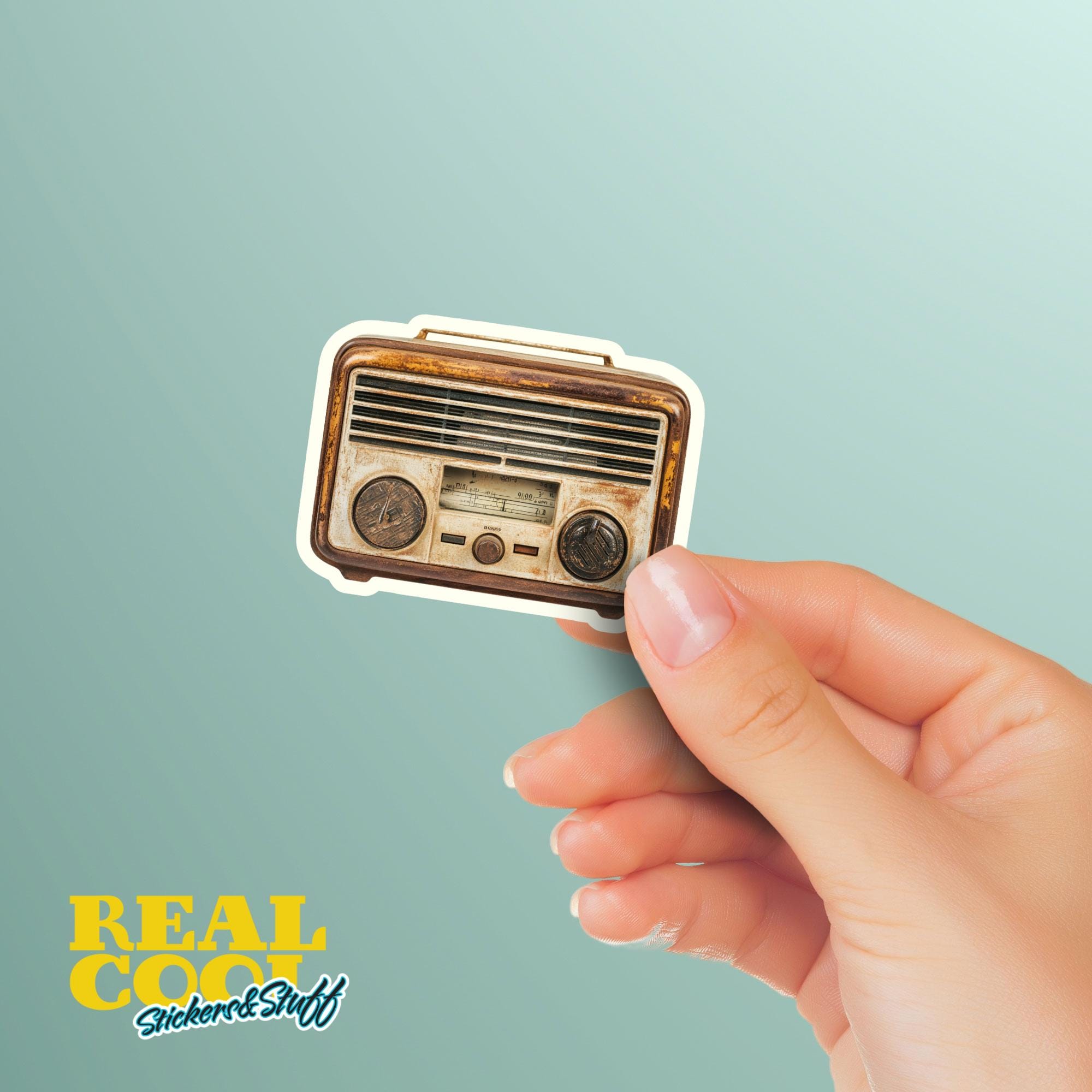 Vintage Radio Sticker - Old Fashioned Radio Sticker - Radio Decal ...