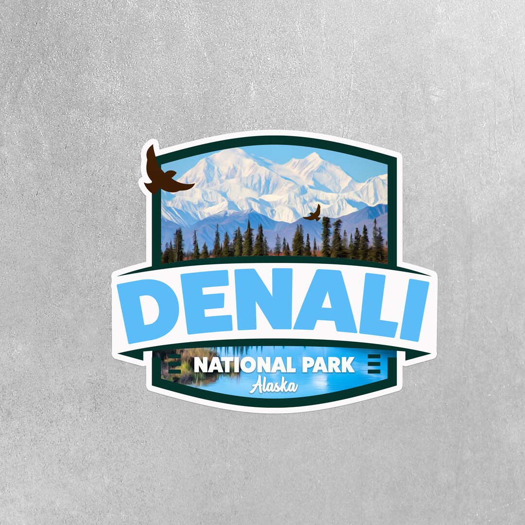 Denali National Park Sticker, Alaska Sticker - Travel Stickers ...