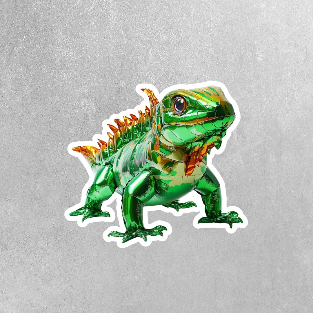 Balloon Iguana Sticker - Iguana Sticker - Fun Iguana Decal - Balloon ...