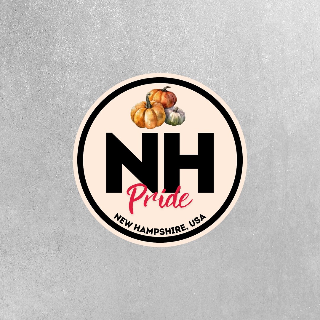 New Hampshire Pride Sticker - New Hampshire State Abbreviation Decal ...