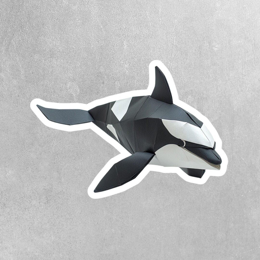 Orca Horse Sticker - Cute Orca Sticker - Origami Orca Decal - Killer ...