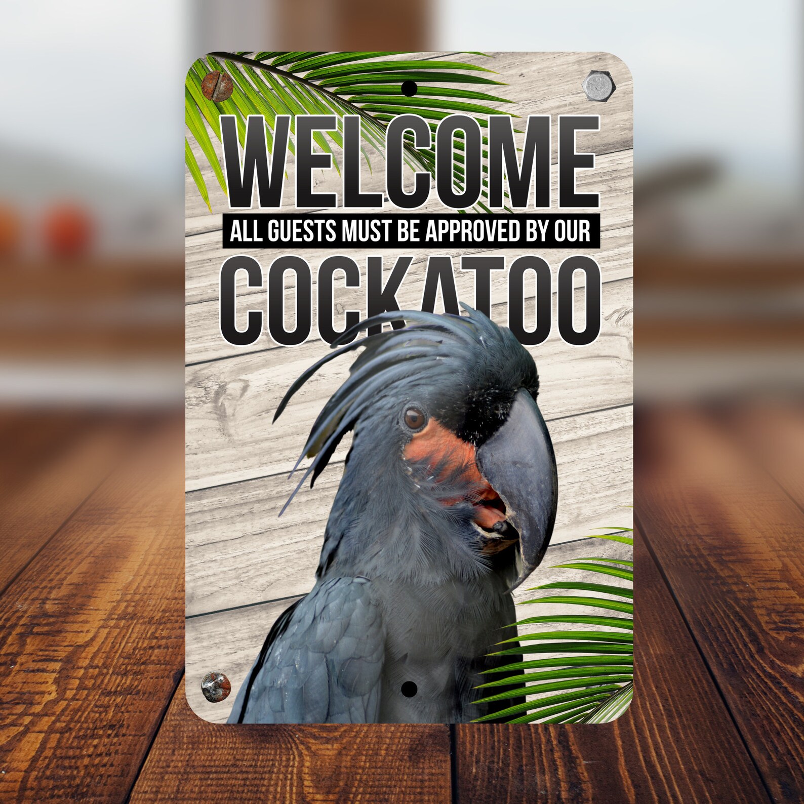Palm Cockatoo Welcome Sign | Cockatoo Sign | Palm Cockatoo Parrot Sign ...