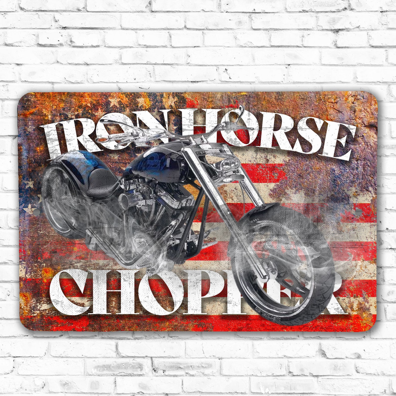 Chopper Sign Iron Horse Chopper Sign Man Cave Signs | Etsy