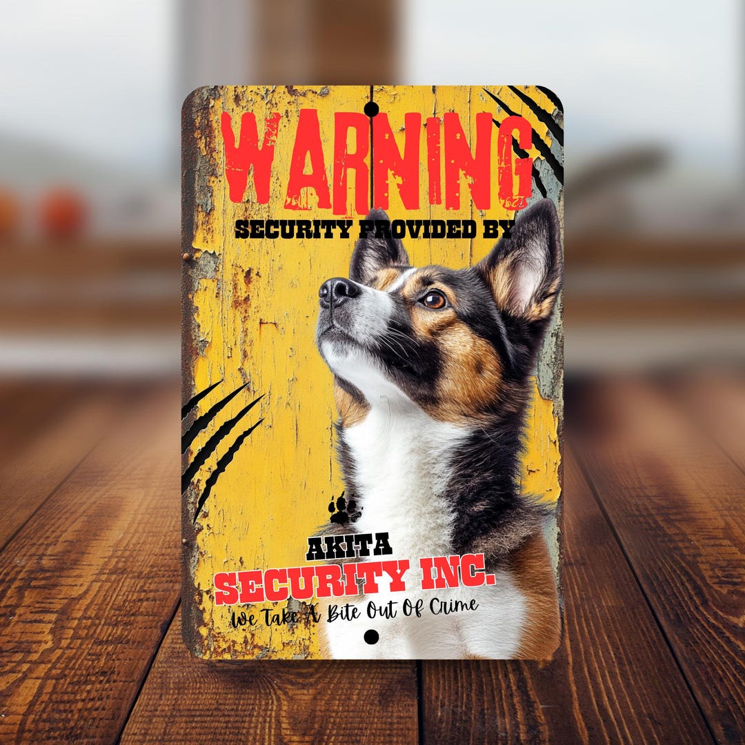 Akita Security Sign | Dog Warning Sign | Akita Sign - Etsy