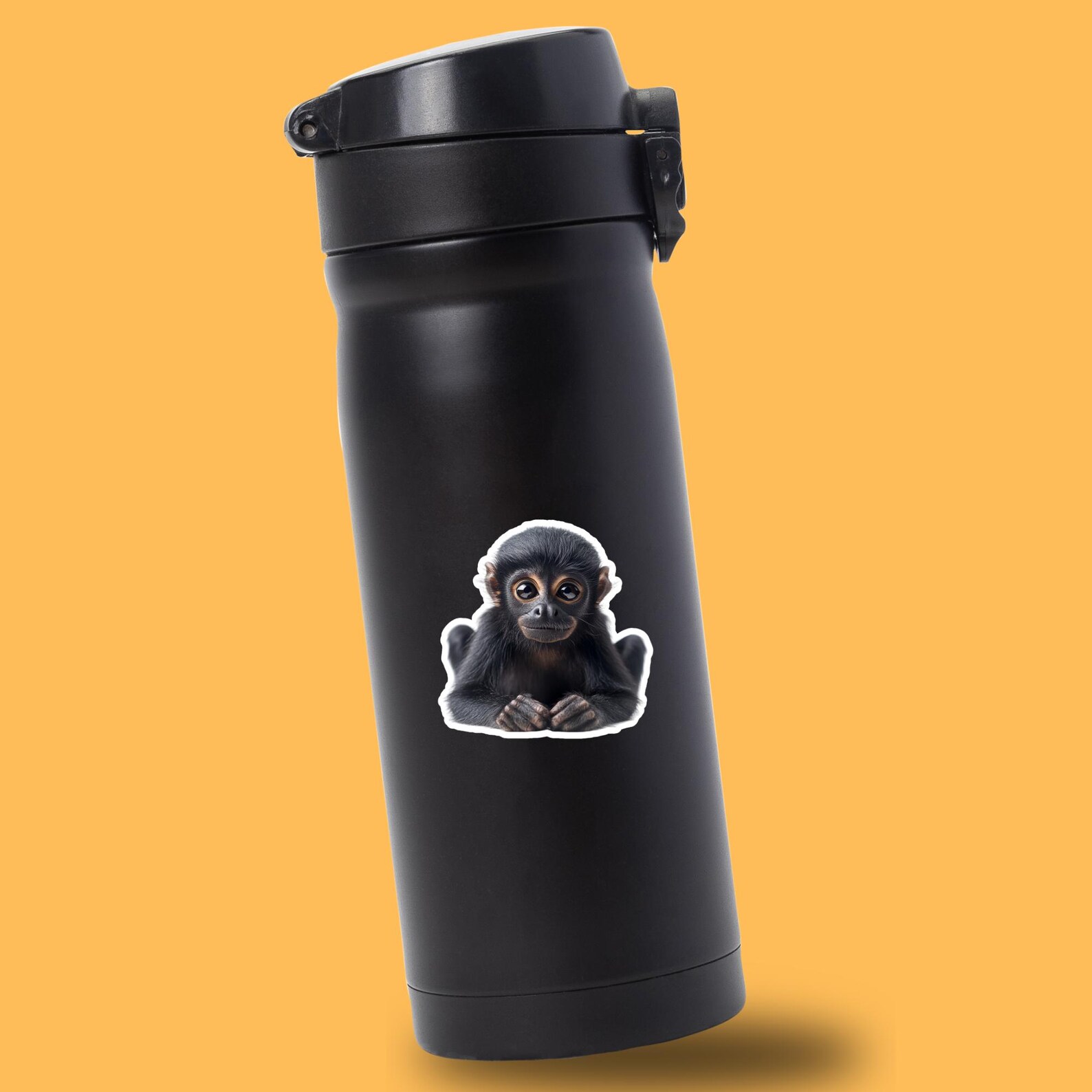 Monkey Sticker - Cute Animal Vinyl Decal, Monkey Wall Art, Fun Jungle ...