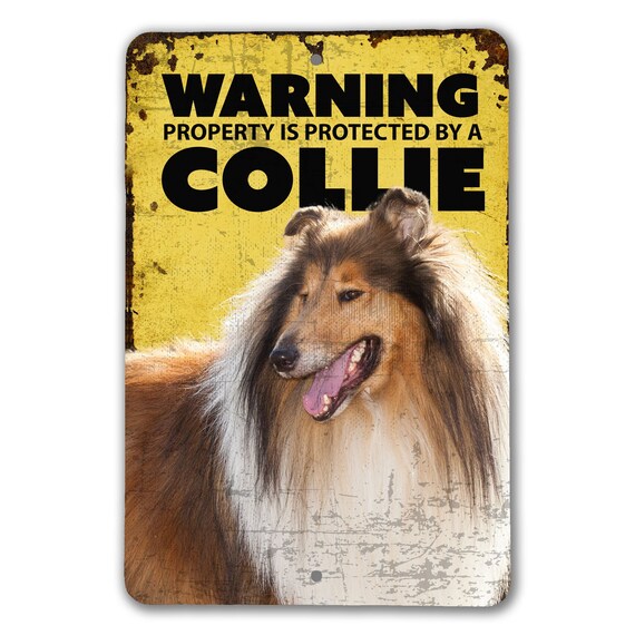 Warning Collie Sign Dog Warning Sign Collie Sign | Etsy