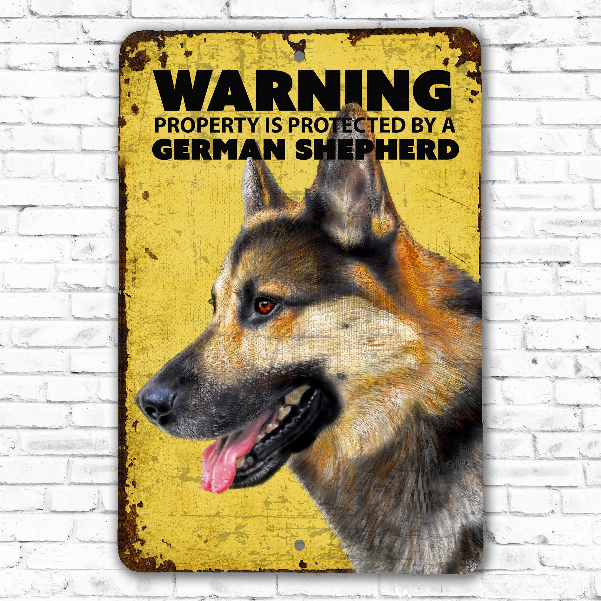 Warning German Shepherd Sign | Dog Warning Sign | German Shepherd Sign ...