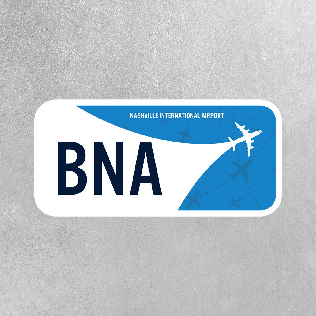 BNA Airport Code Sticker | IATA Code Stickers | Nashville International ...