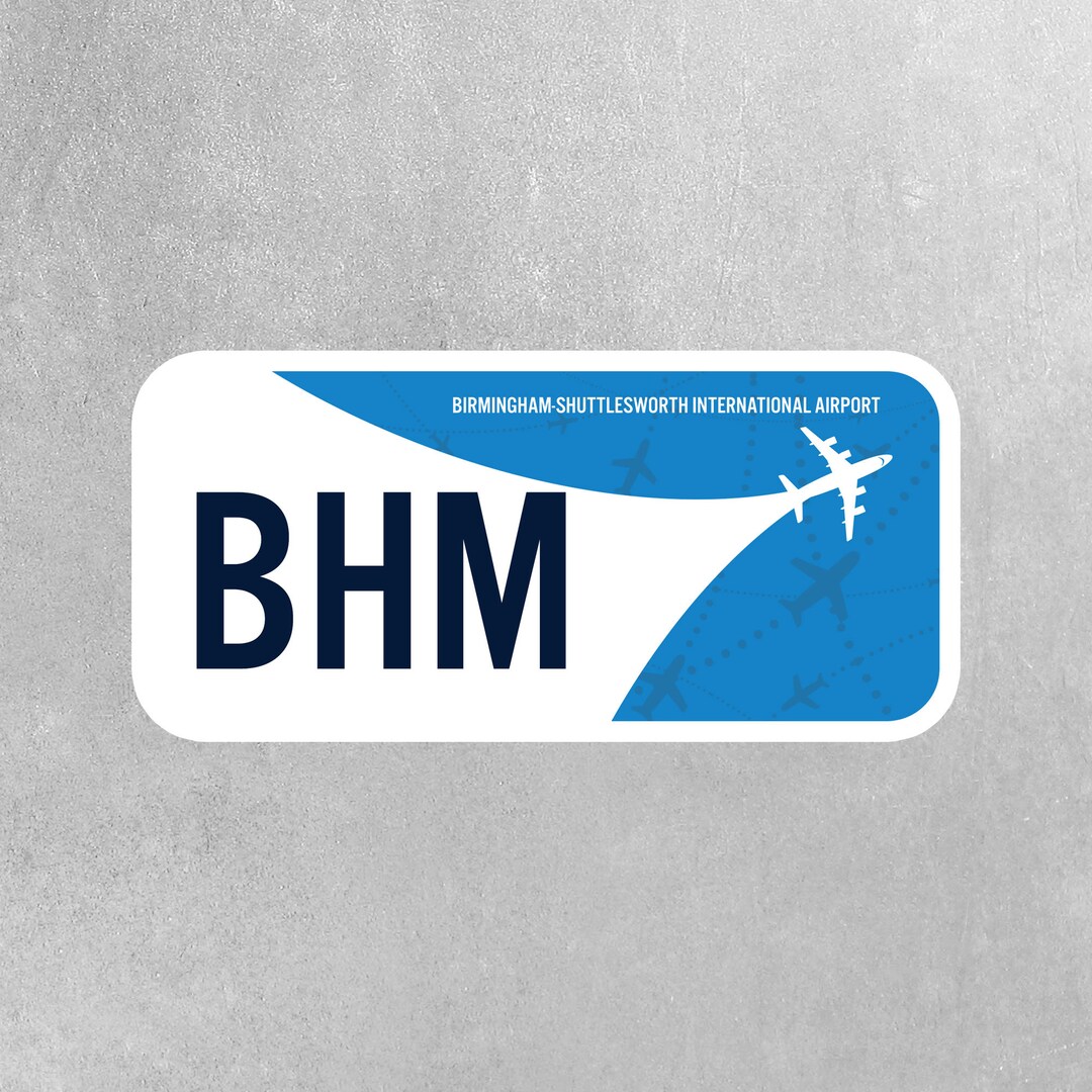 BHM Airport Code Sticker | IATA Code Stickers | Birmingham ...