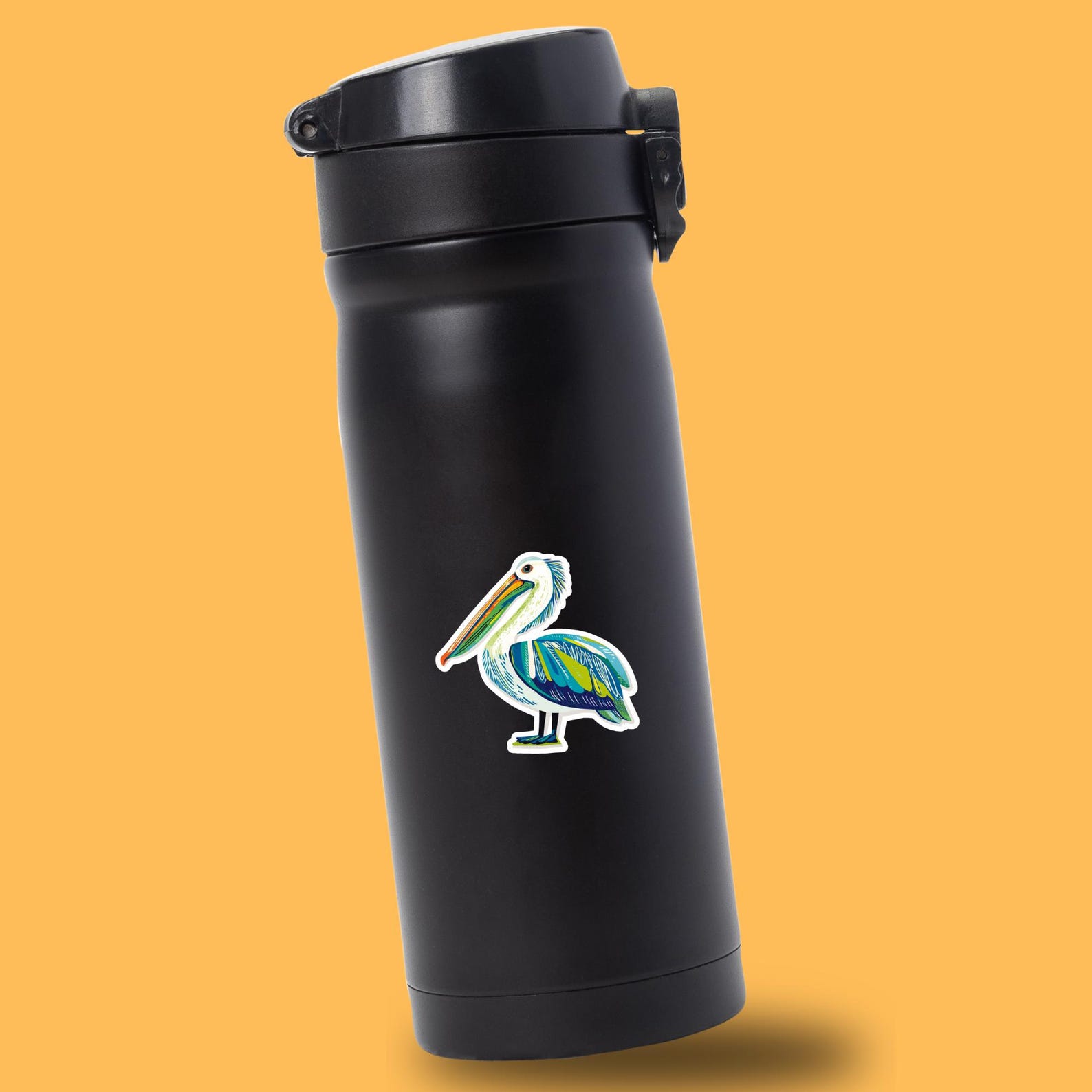 Whimsical Pelican Sticker | Pelican Sticker | Hand Drawn Pelican ...