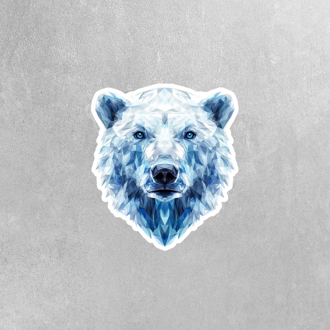 Polar Bear Sticker | Polar Bear Geometric Sticker | Bear Sticker ...