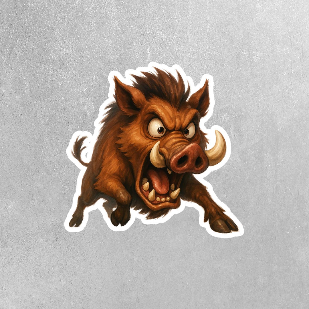 Boar Sticker | Crazy Boar Sticker | Boar Decal - Etsy