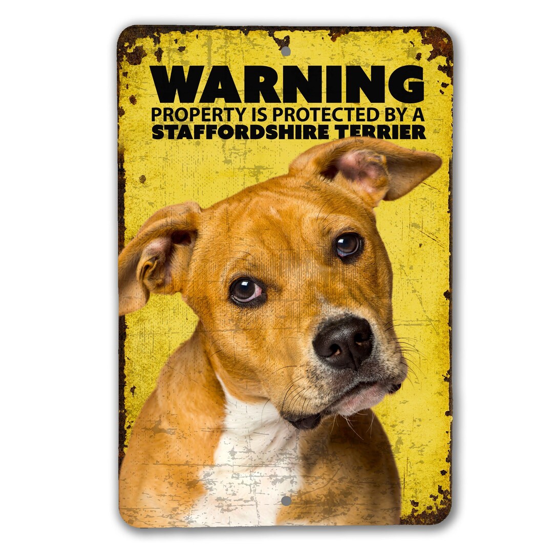 Warning American Staffordshire Terrier Sign | Dog Warning Sign ...