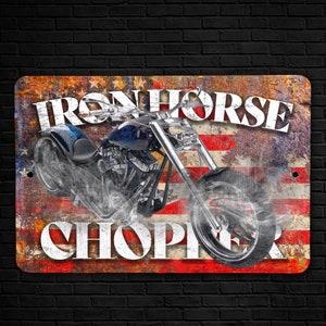 Chopper Sign | Iron Horse Chopper Sign | Man Cave Signs | Motorcycle ...