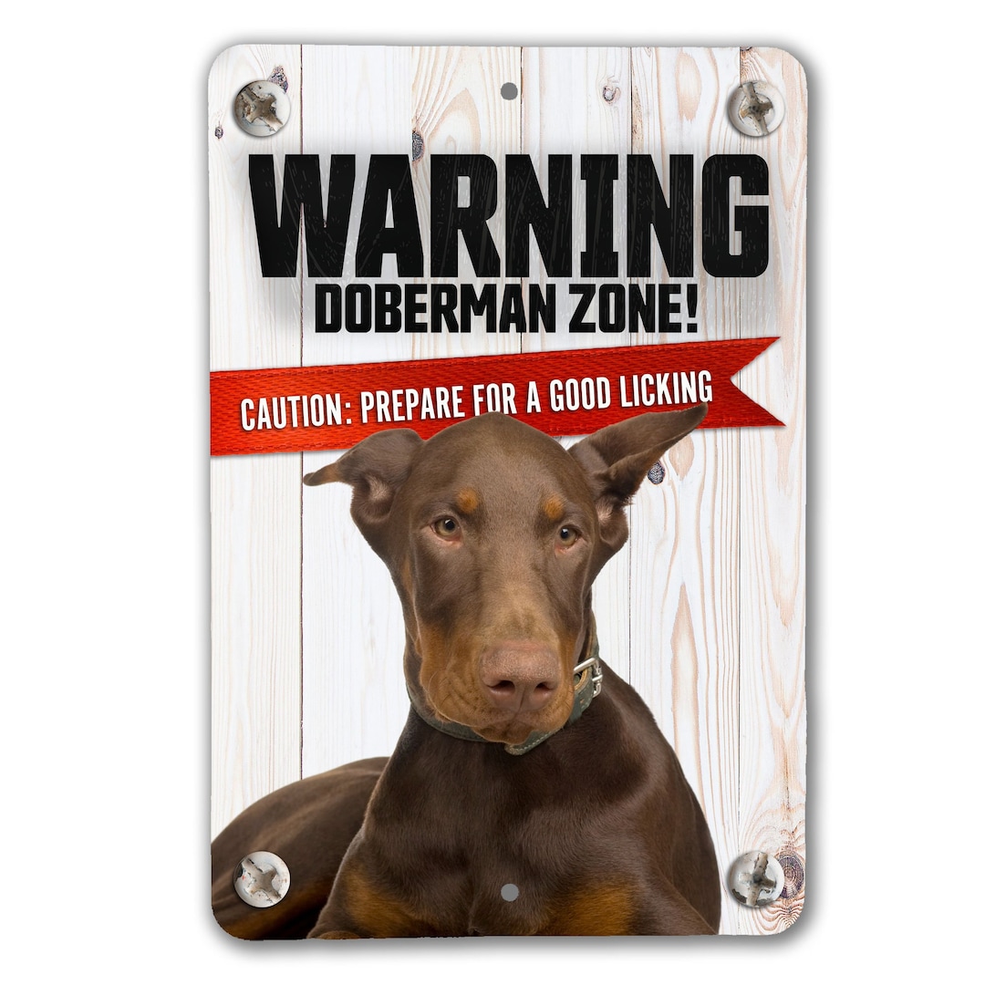 Warning Doberman Zone Sign | Dog Warning Sign | Doberman Sign - Etsy