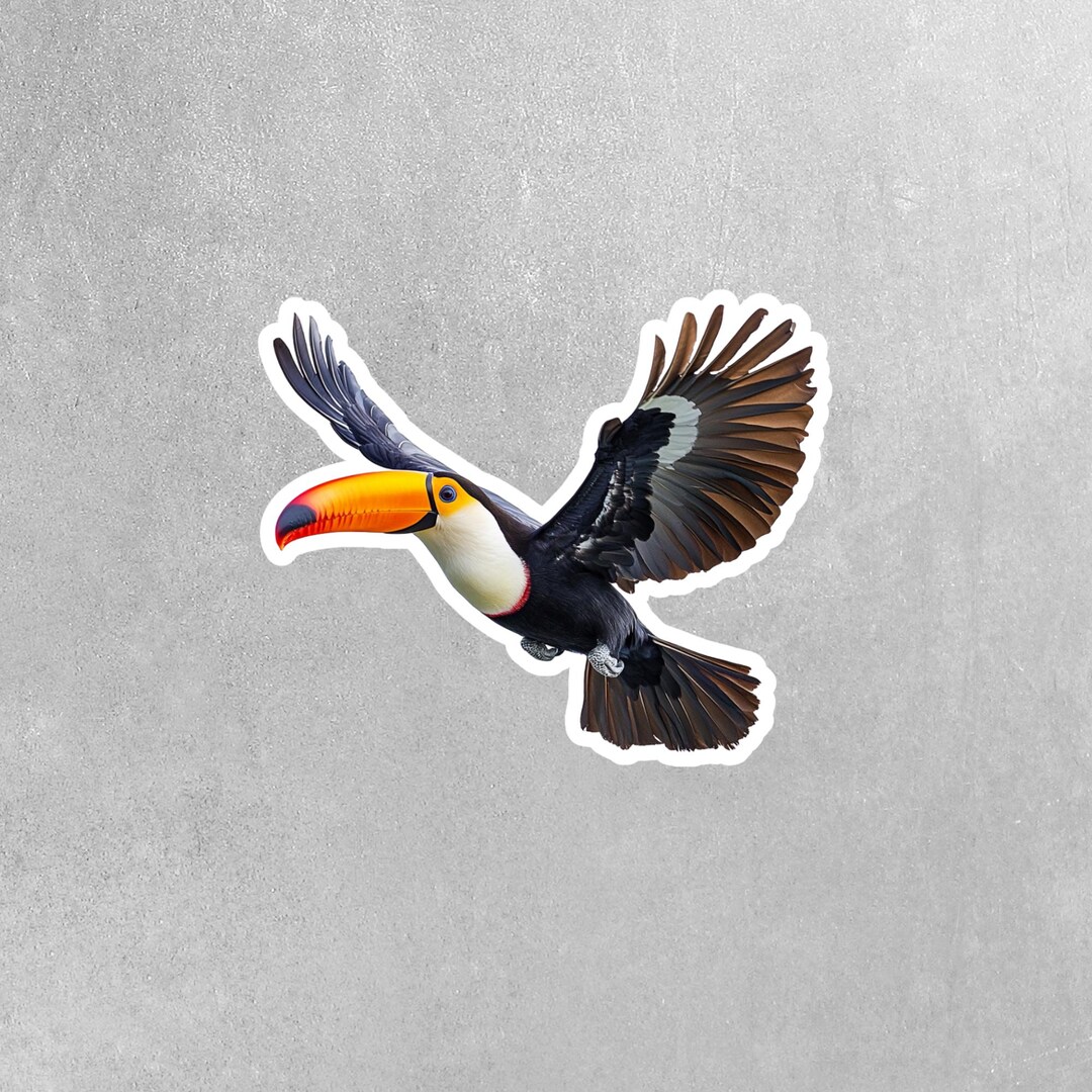 Toucan Sticker | Flying Toucan Decal for Cars, Laptops & Water Bottles ...