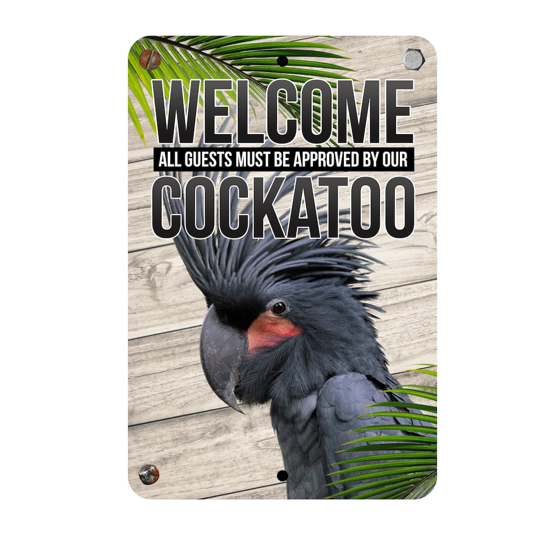 Palm Cockatoo Welcome Sign | Cockatoo Sign | Palm Cockatoo Parrot Sign ...