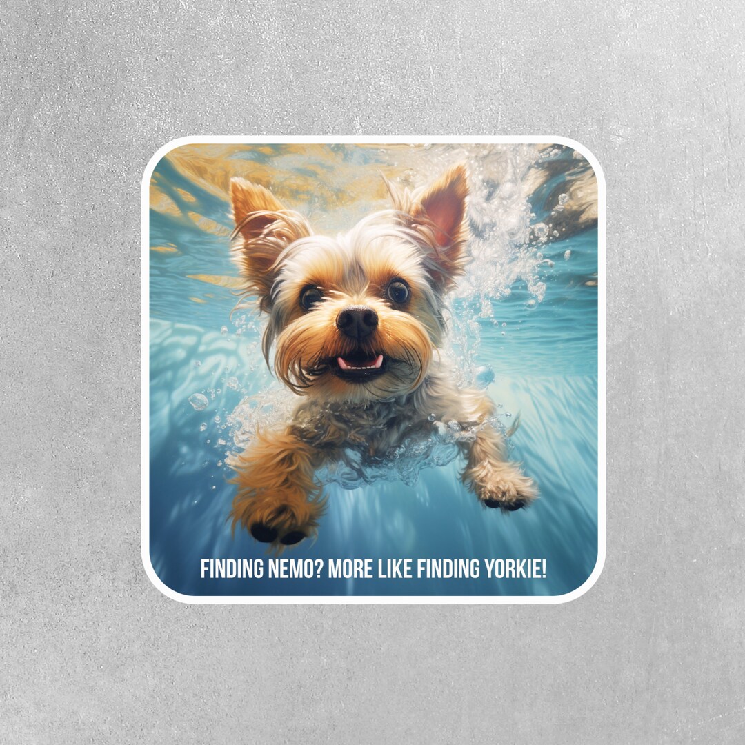 Yorkie Sticker | Yorkie Under Water Stickers | Yorkie Decal - Etsy