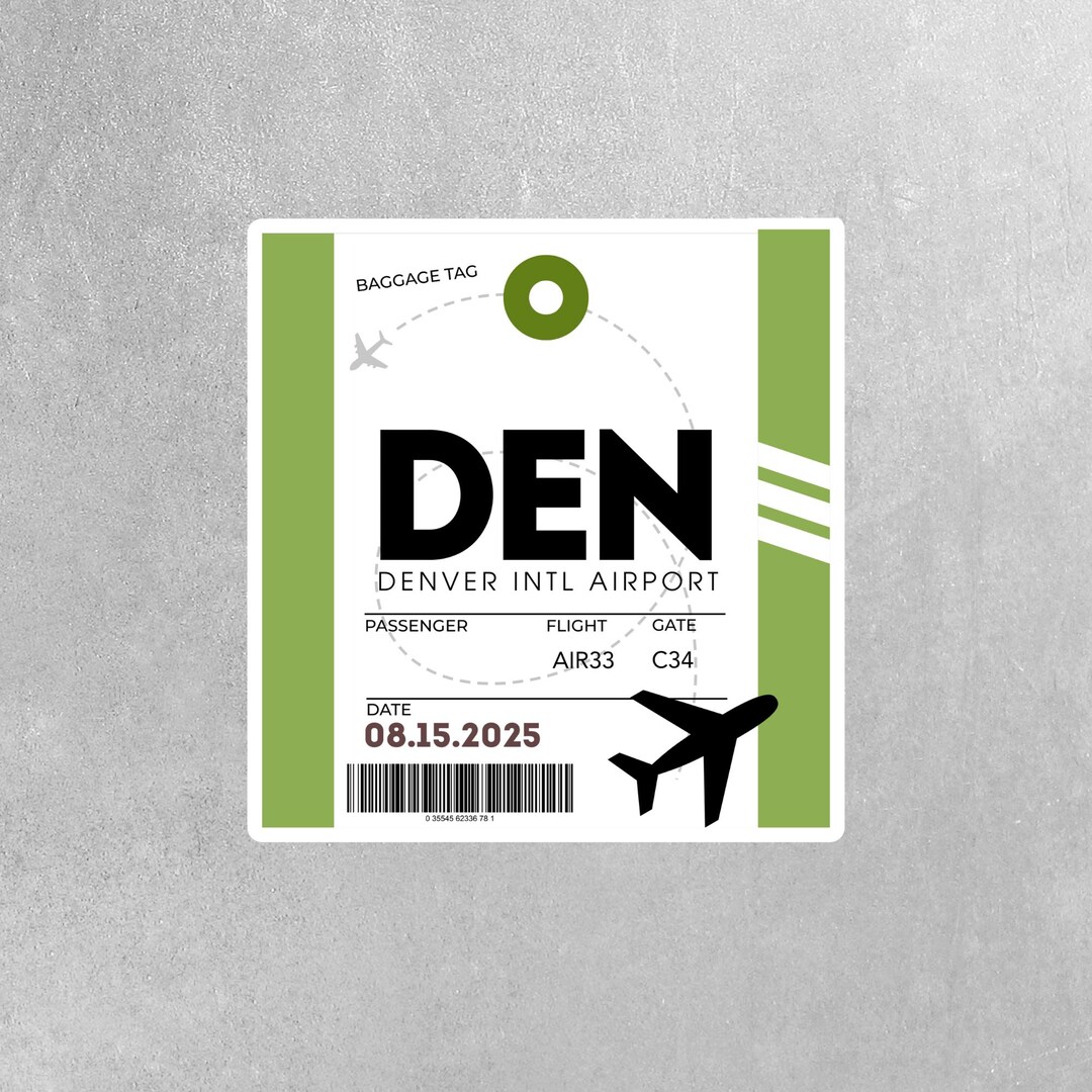 DEN Luggage Tag Sticker | Aviation Stickers | Denver Airport Sticker - Etsy