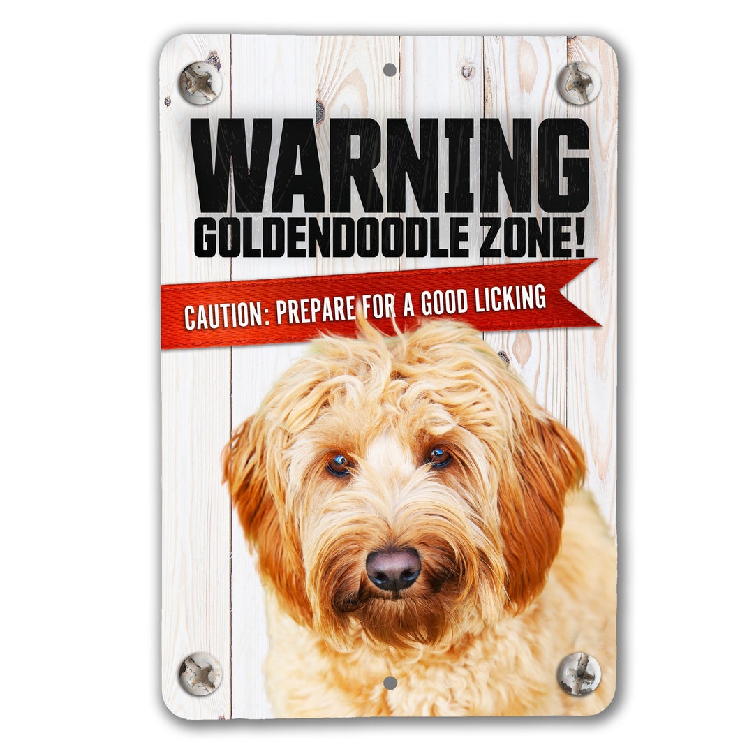 Warning Goldendoodle Zone Sign | Goldendoodle Sign | Goldendoodle Art ...
