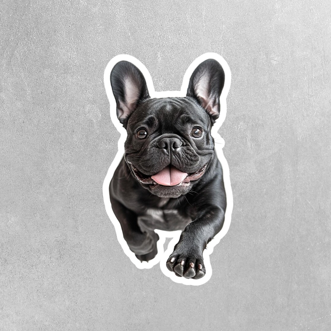 French Bulldog Running Sticker - Frenchie Decal for Water Bottles, Car ...