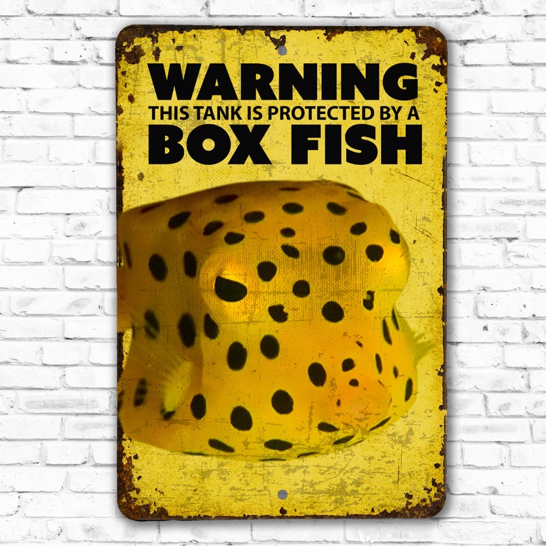 Warning Box Fish Sign | Box Fish Warning Sign | Aquarium Sign - Etsy