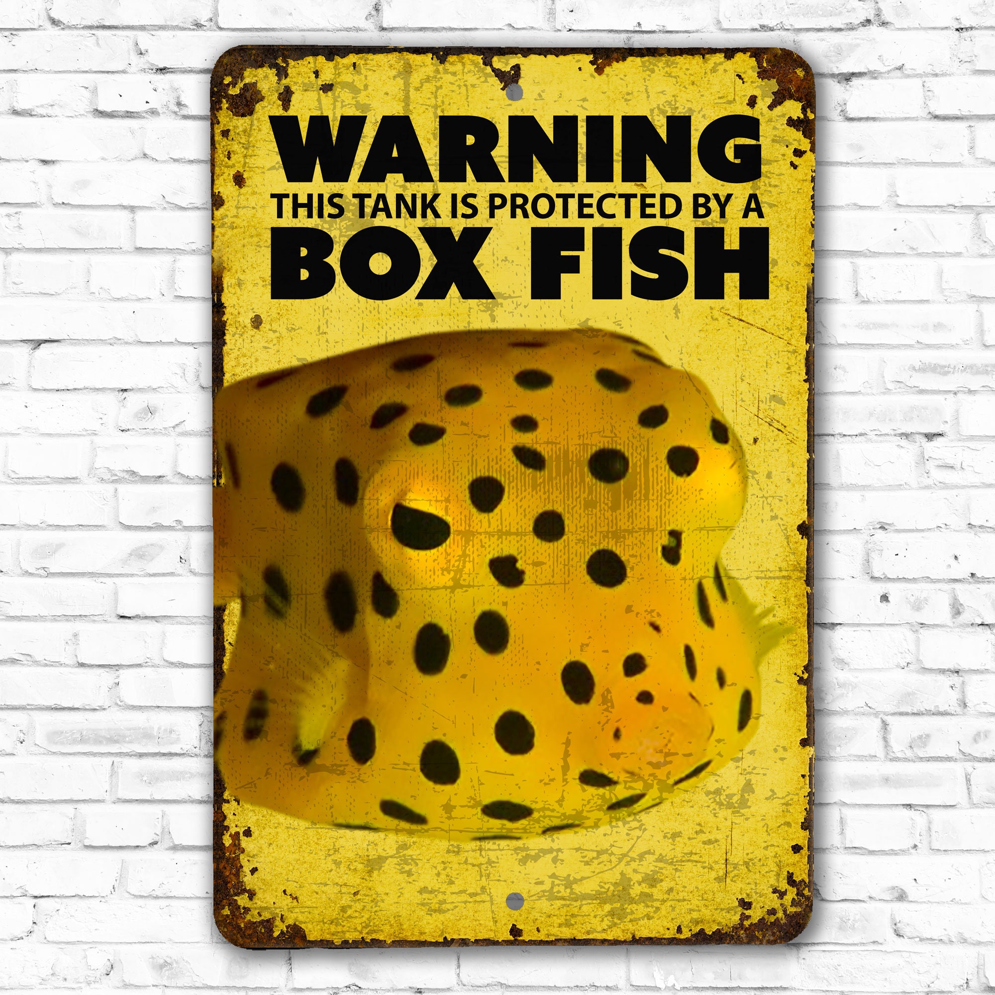Warning Box Fish Sign | Box Fish Warning Sign | Aquarium Sign - Etsy
