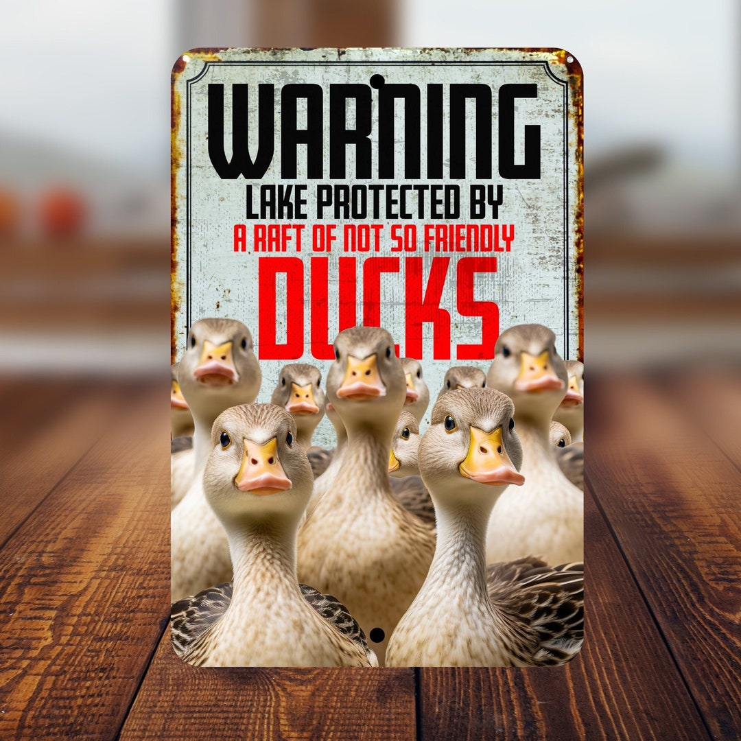 Funny Duck Sign | Rustic Duck Warning Sign | Raft of Ducks Warning Sign ...